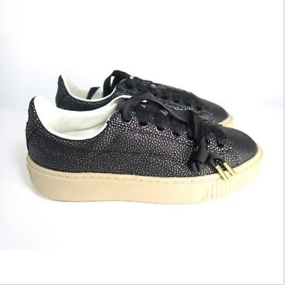 Puma | Shoes | Puma Platform Lux Womens Metallic Black Gum Bottom ...